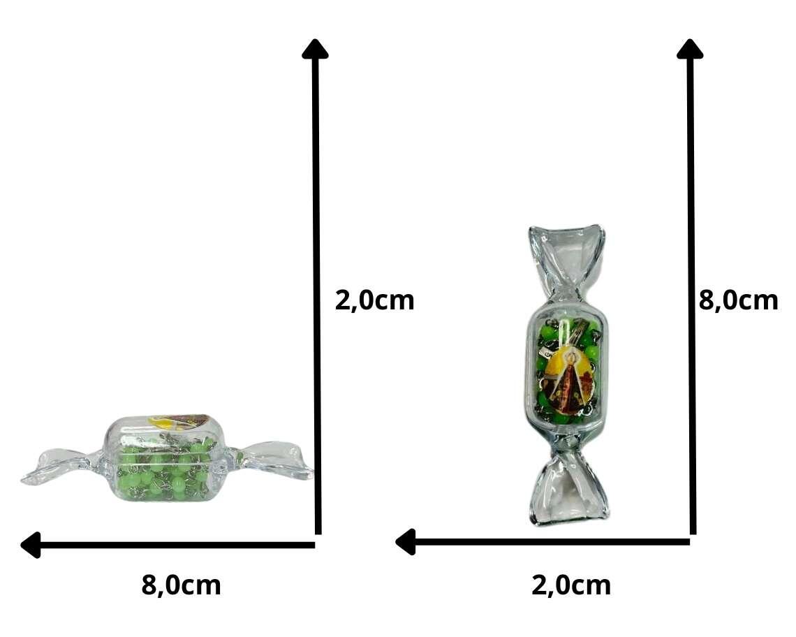 Terço Nossa Sra. Aparecida Verde Fluorescente Portátil