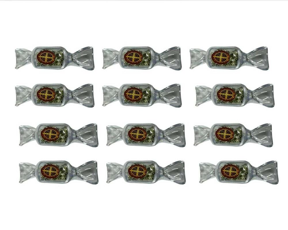 Terço São Bento Pérola Prateado Fecho - 12 Unidades - a partir de R$31,88