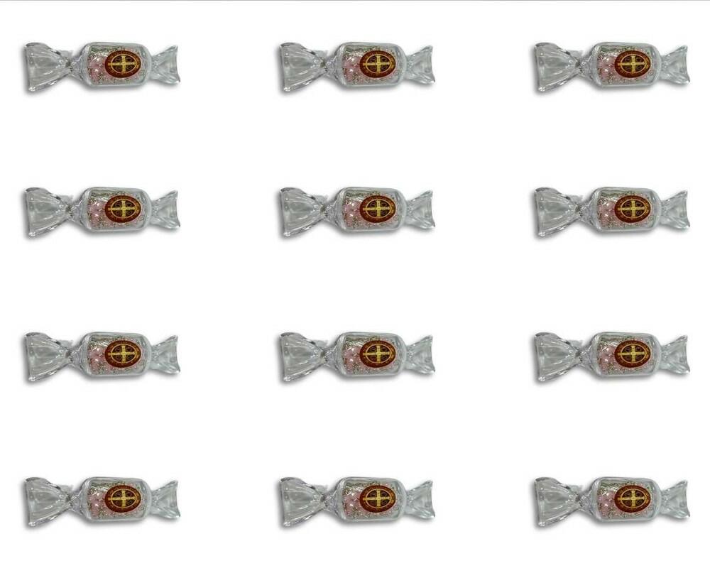 Terço São Bento Pérola Prateado Fecho - 12 Unidades - a partir de R$31,88