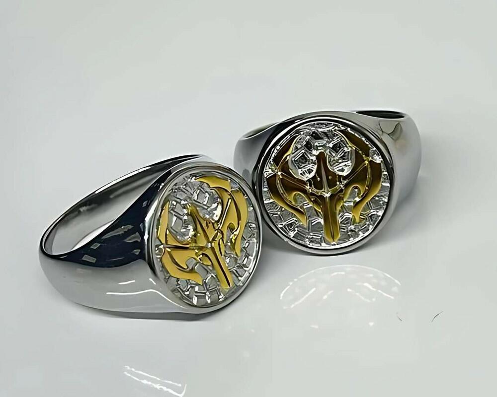 Anel Prateado Dourado Redondo Noxus LoL - a partir de R$113,40