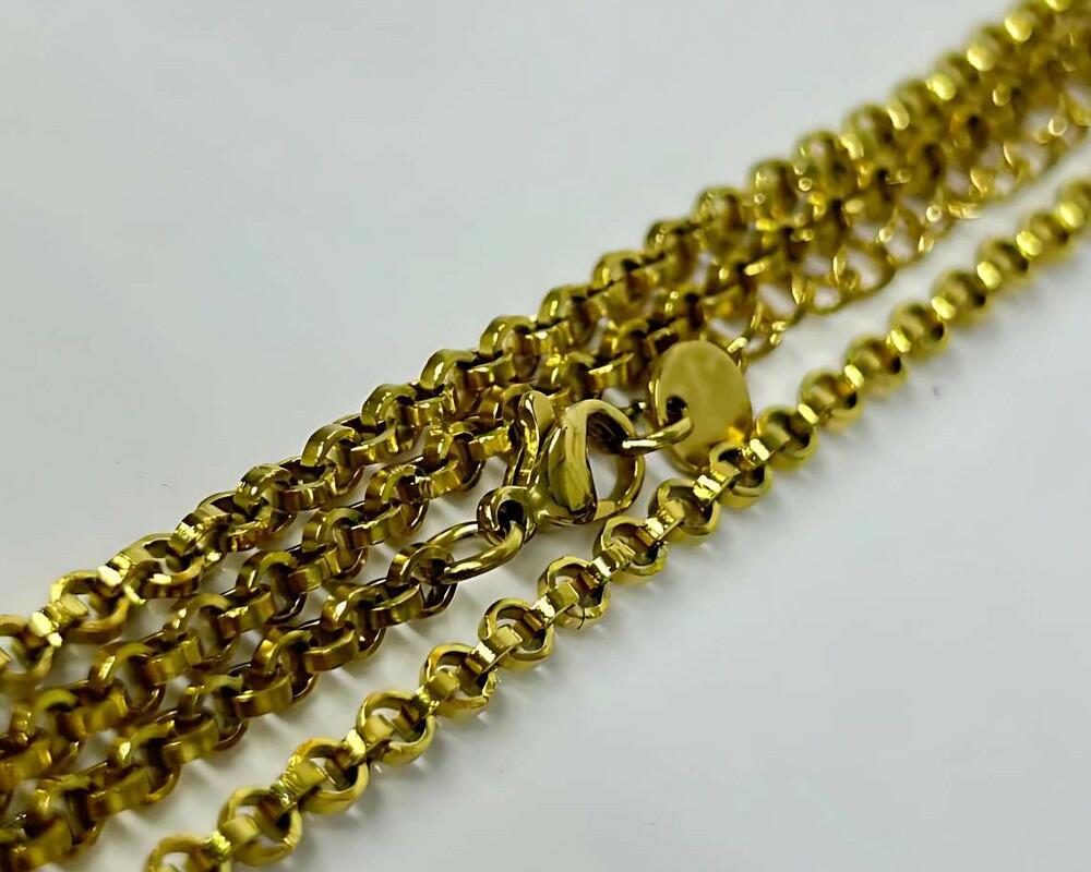 Corrente Inox Dourada Elos Port. 0.3mm, 45cm - 12 Unidades - a partir de R$61,48