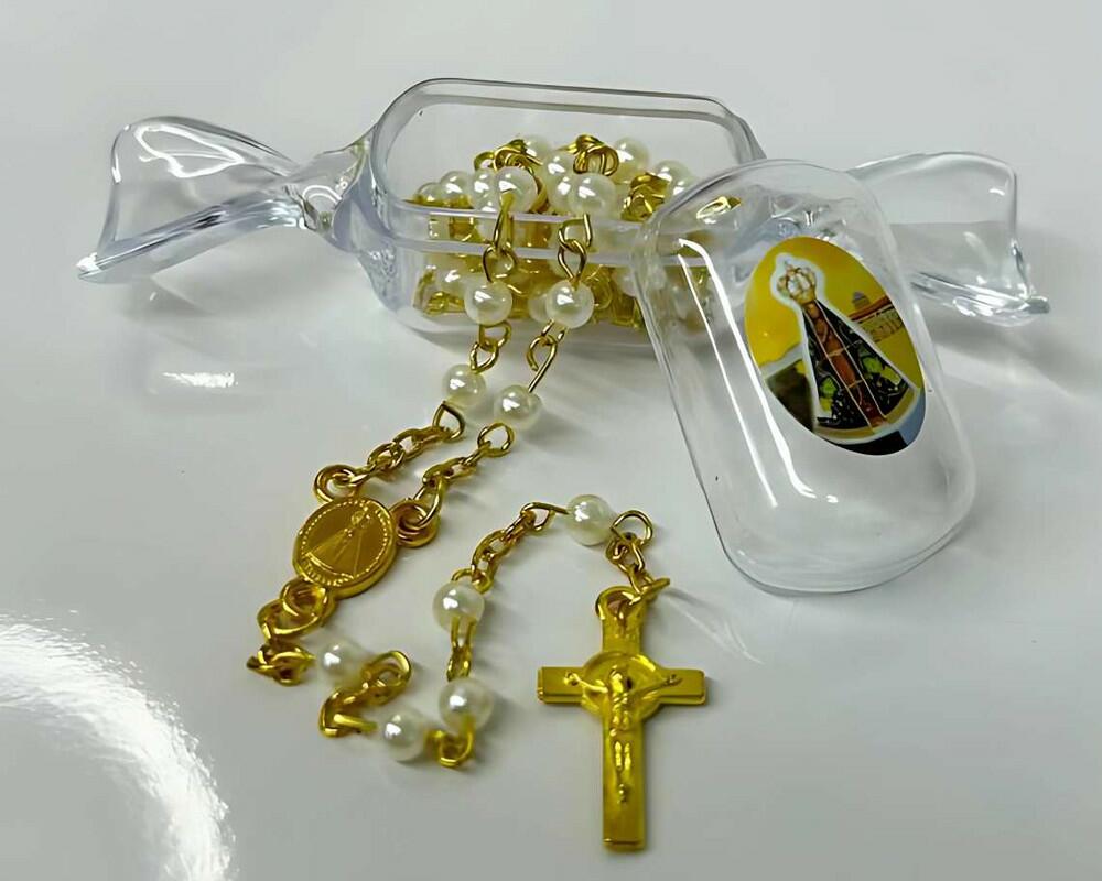 Aparecida Pérola Dourada Bala Fecho