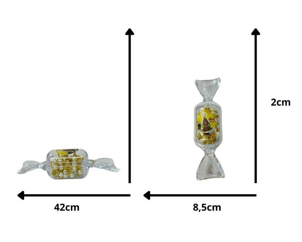 Aparecida Pérola Dourada Bala Fecho