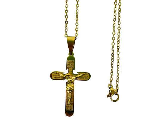 Colar Dourado Jesus Cruz Pai Nosso - 12 Unidades - a partir de R$64,28