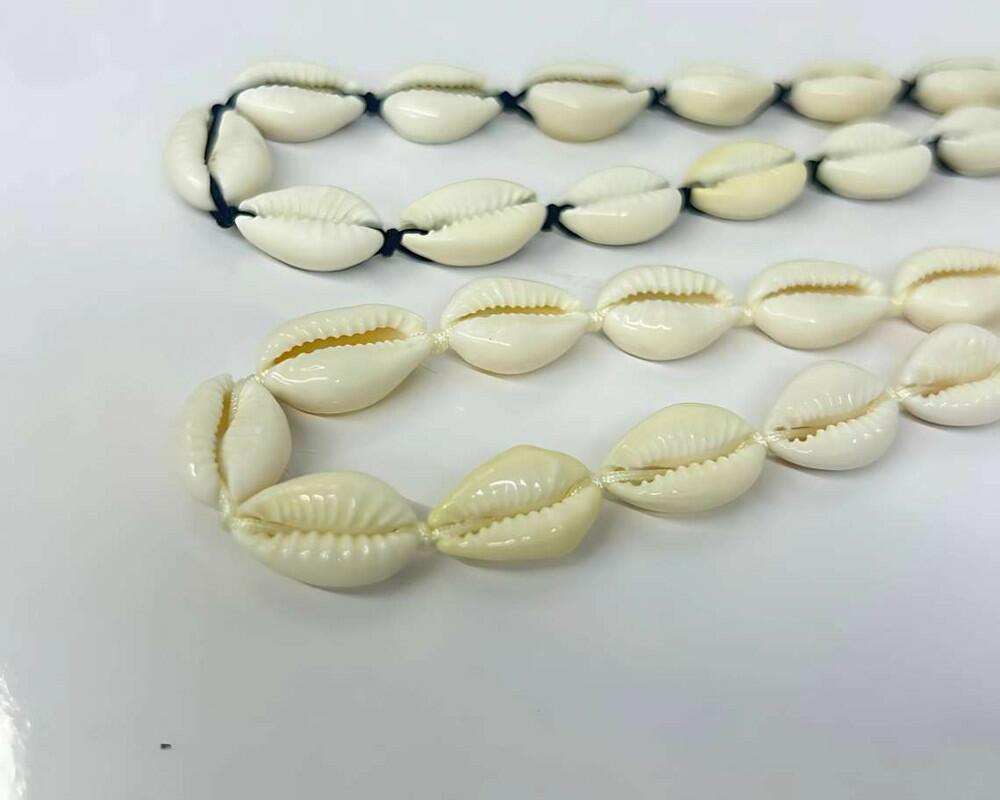 Colar de Búzios com Cordão Colorido - 12 Unidades