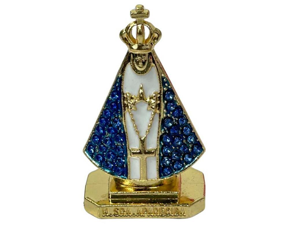 Enfeite Painel Nossa Sra. Aparecida Dourado Fundo Branco Com Manto ...