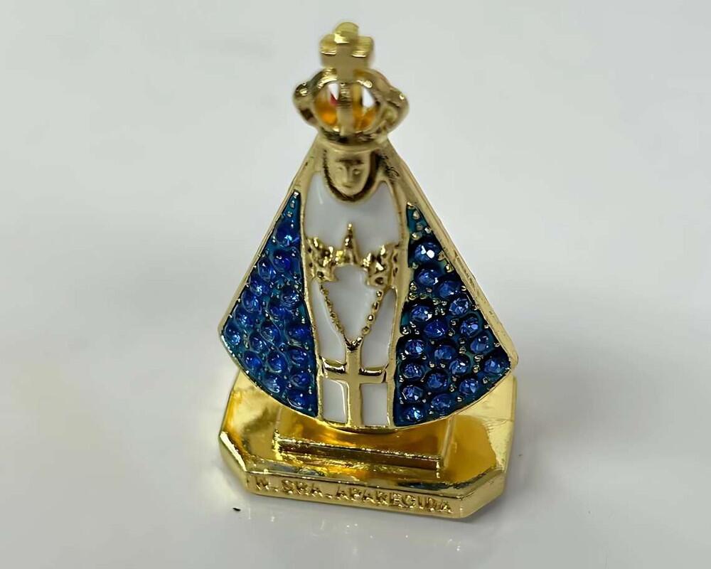 Enfeite Painel Nossa Sra. Aparecida Dourado Fundo Branco Com Manto ...