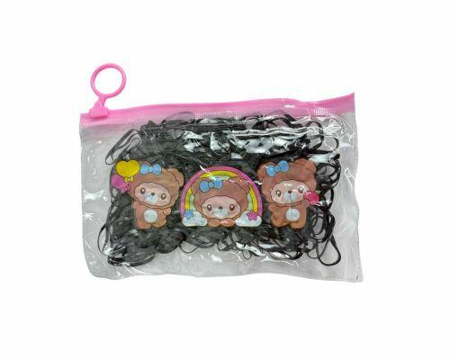 Mini elástico para cabelo preto com bolsinha ziplock, prático ...