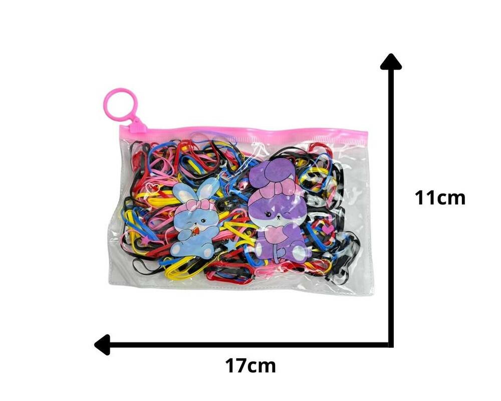 Mini elástico para cabelo colorido com bolsinha ziplock, prático ...