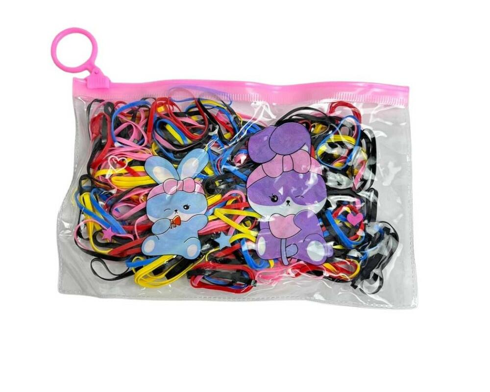 Mini elástico para cabelo colorido com bolsinha ziplock, prático ...