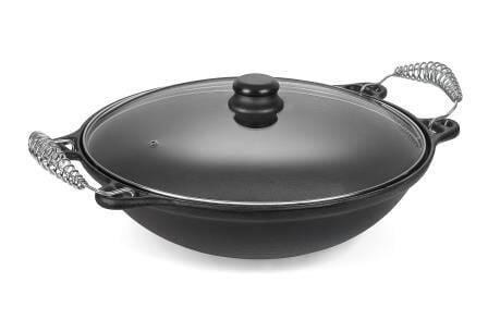 Panela Wok Tacho Chines 4 litros 30 cm diâmetro tampa de vidro - a ...