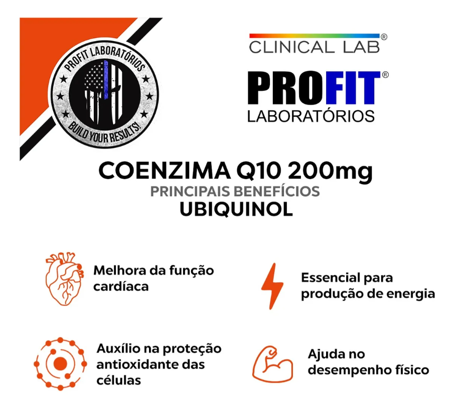 Comprar Coenzima Q10 200 mg + Vitamina E - Profit Labs - CoQ10 - 60 ...