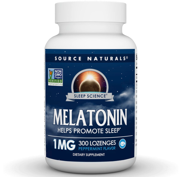 Melatonina 1 mg - Source Naturals - 300 comprimidos Hortelã
