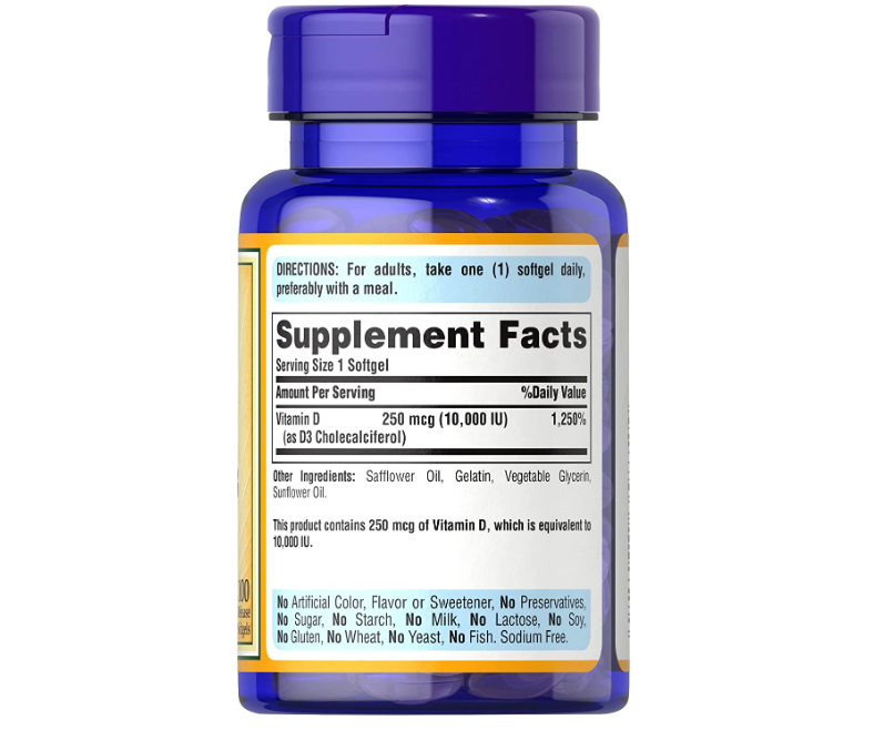 Comprar Vitamina D3 - 10000 UI - Puritan´s Pride - 100 Softgels - Tudo ...