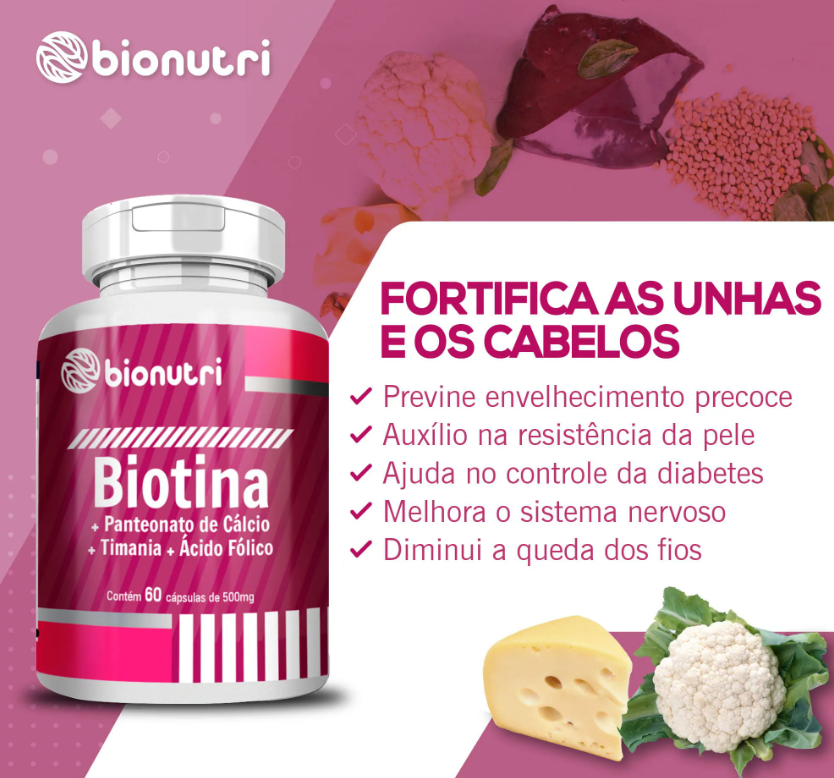 Comprar Biotina + Panteonato de Cálcio + Timania e Ácido Fólico ...