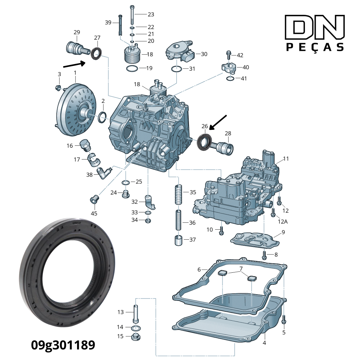 Retentor Tulipa Câmbio Automático Bora e Jetta 09G301189 - a partir de ...