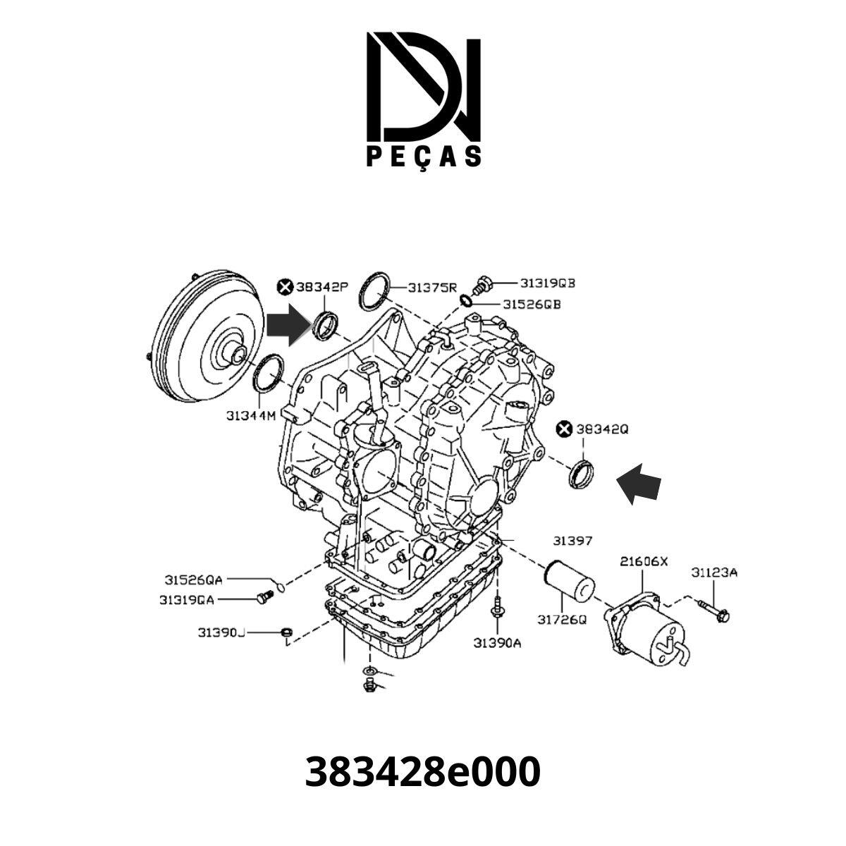 Retentor lateral semi-eixo lado Esq. Nissan Sentra CVT J011F 40x56x8 ...