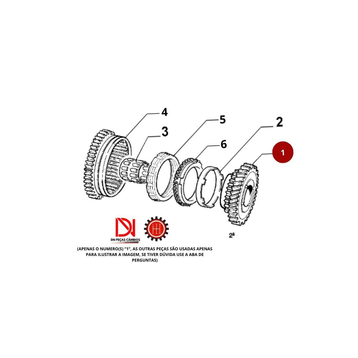 Engrenagem 2ª Marcha Caixa Marchas Fiat - 44 Dentes Original