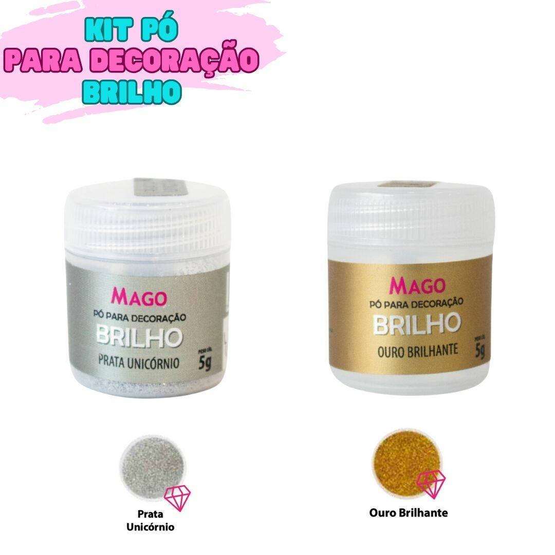 Kit Pó Comestível Brilho P/ Biscoito e Pasta Americana - R$29,90