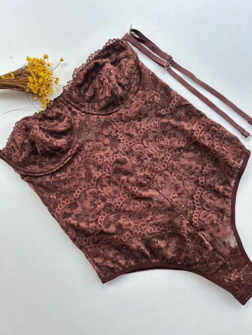 Comprar Body em Renda Feminina Com Detalhes de Transparência para ...
