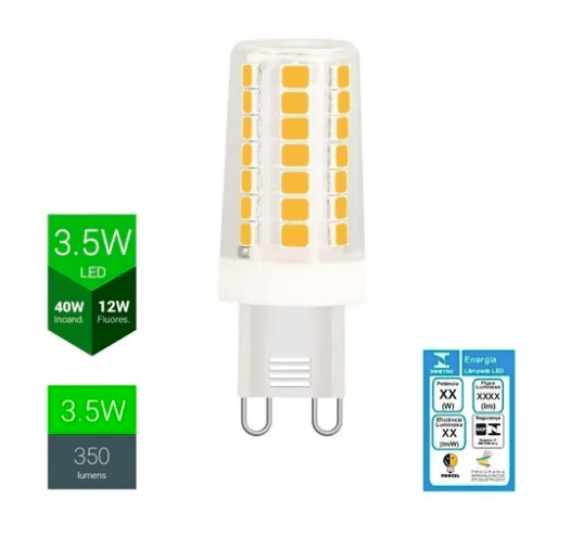 Lâmpada led G9 3,5w branco quente 3000K 220V | Opus - a partir de R$15,03