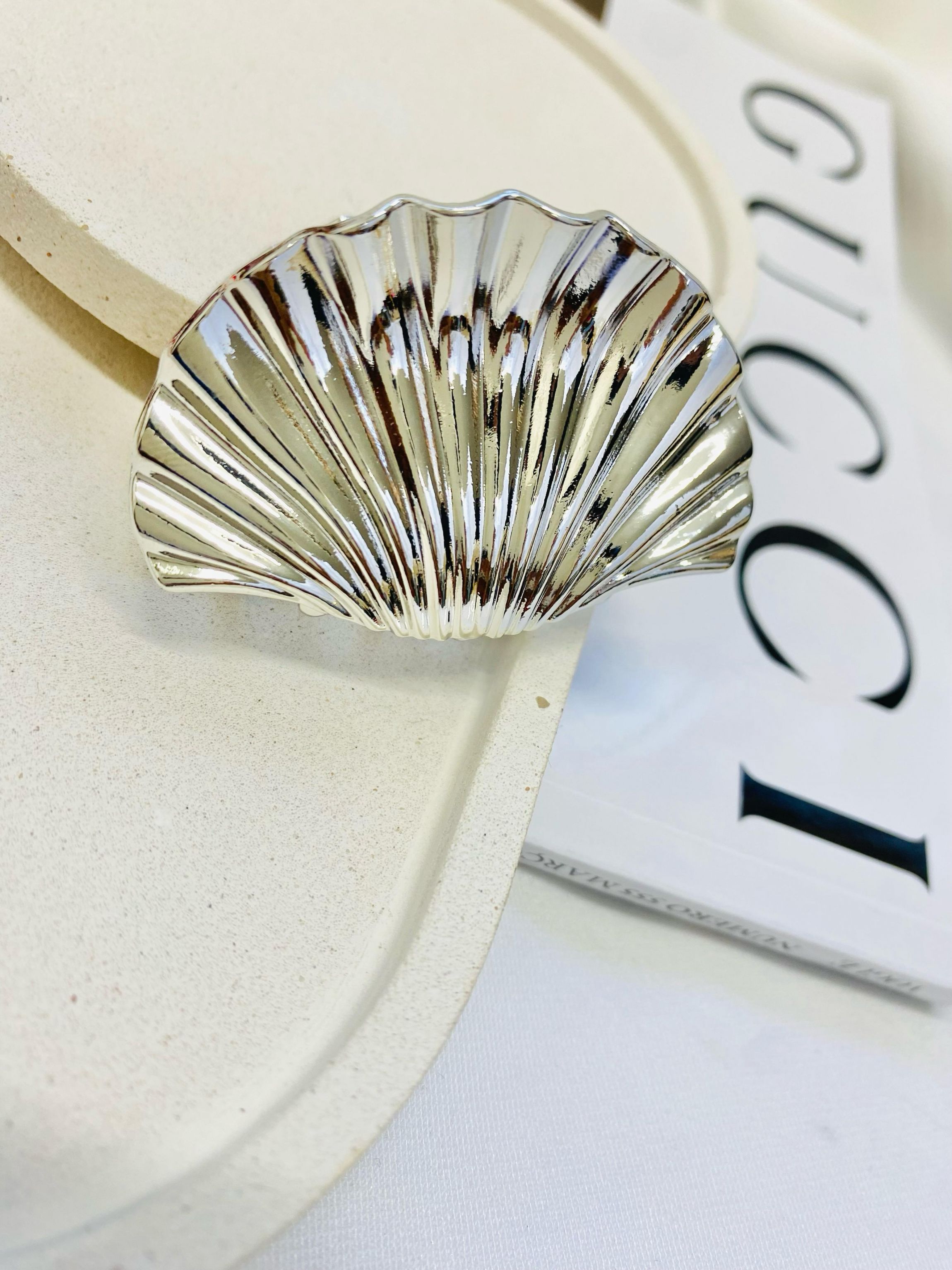 Comprar Piranha Concha Laminada Prata - R$6,00 - Maju Folheados