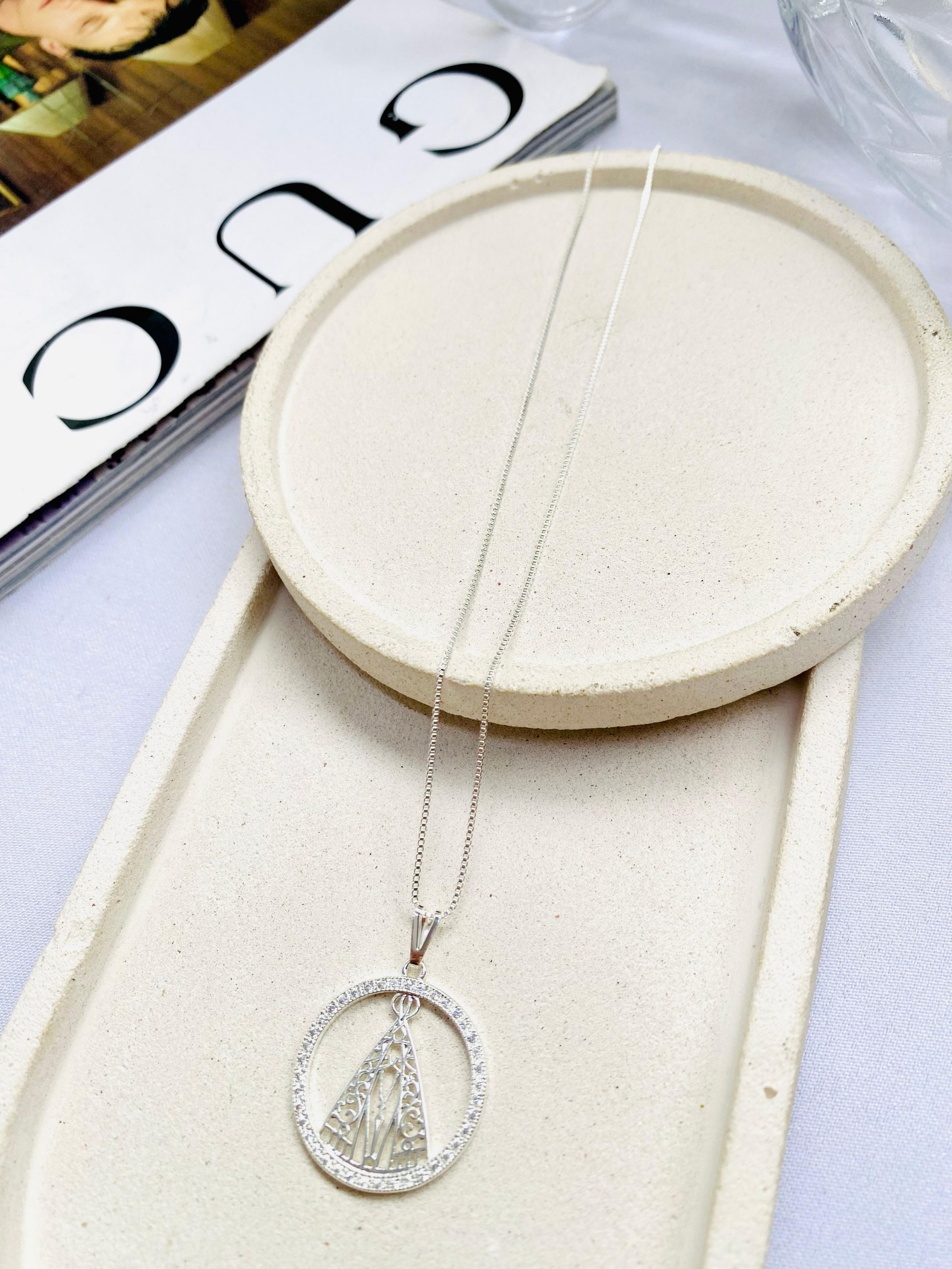 Comprar Colar Medalha Nossa Senhora Aparecida Prata - R$10,00 - Maju ...