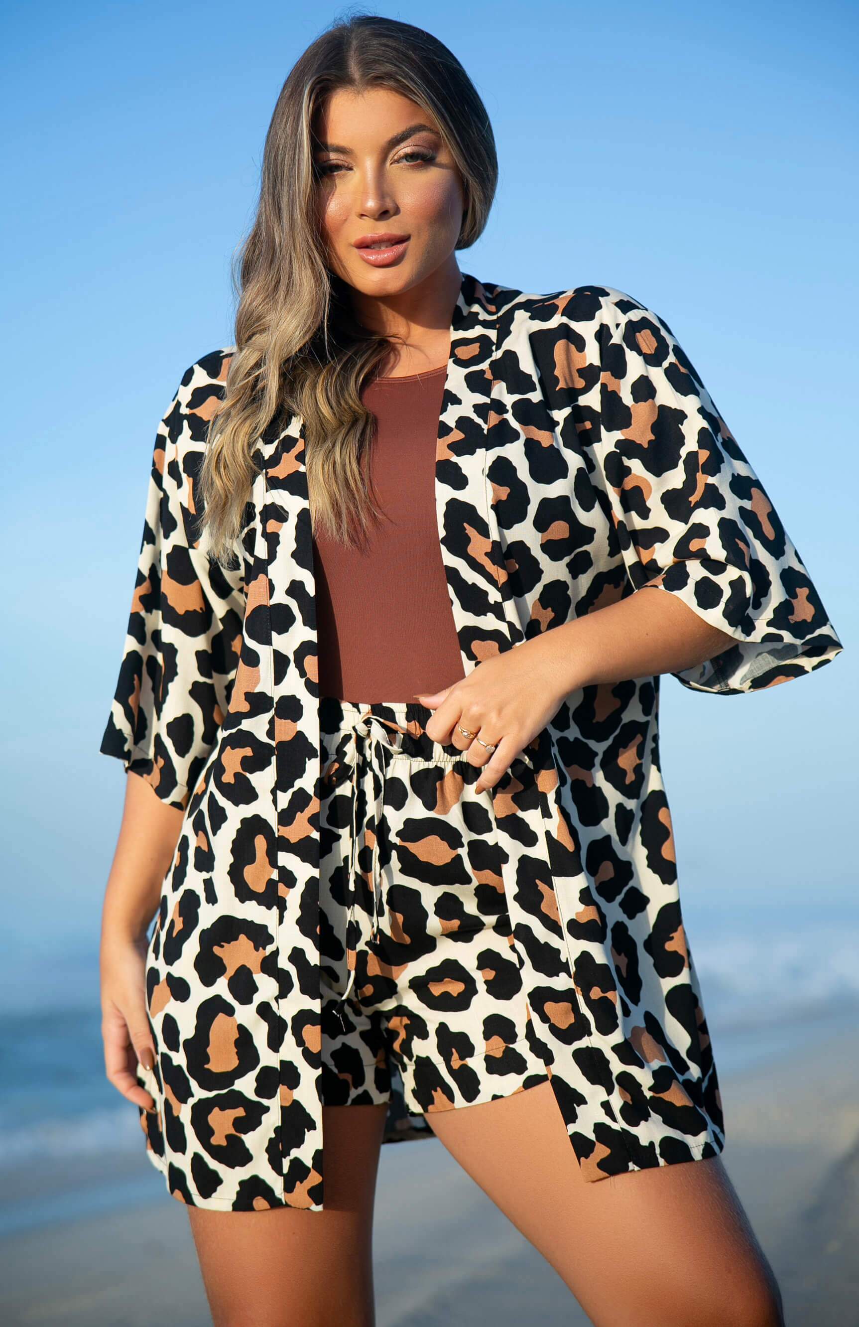 Kimono Saída de Praia Print White