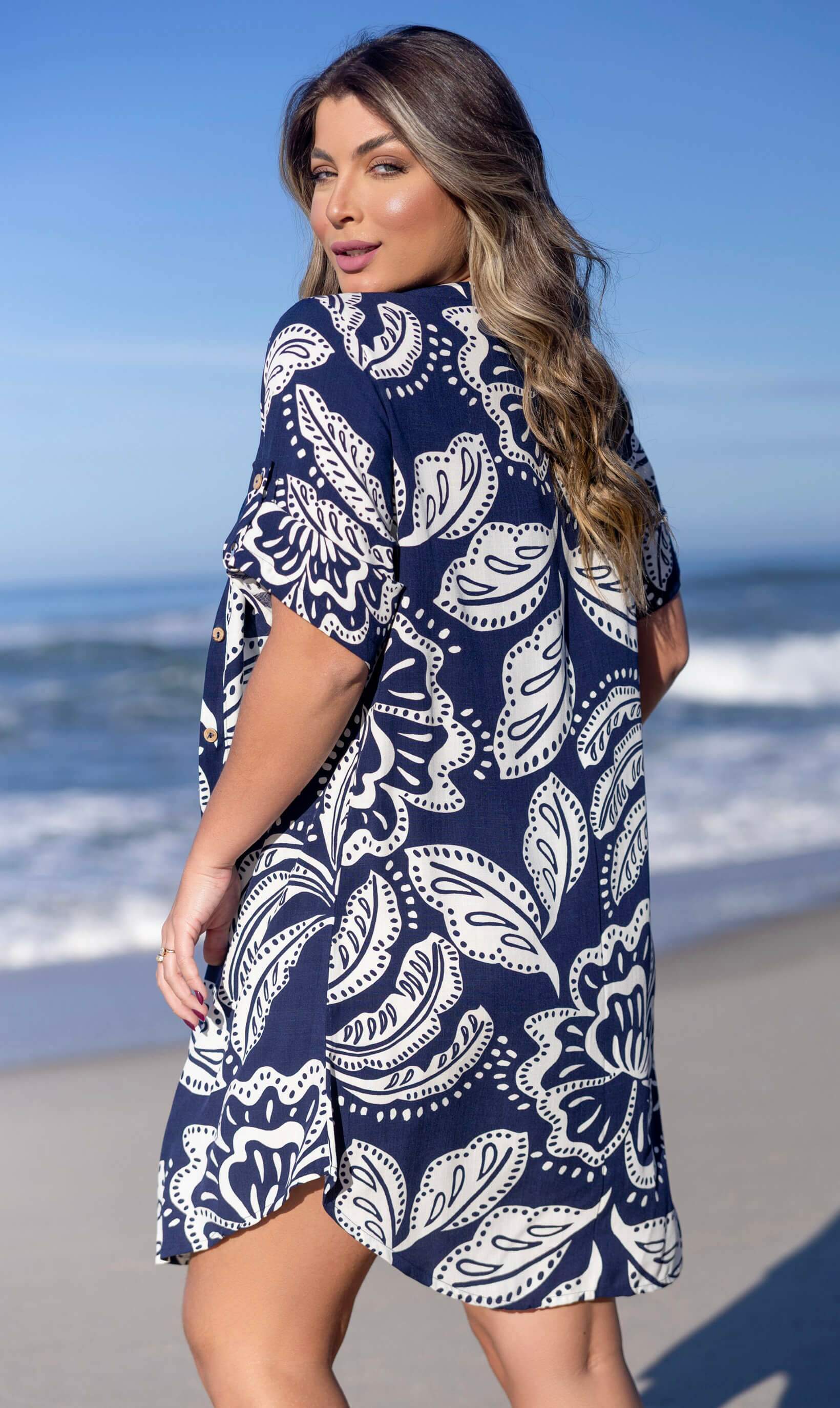 Saída de Praia Camisão com Botão Lira Oásis