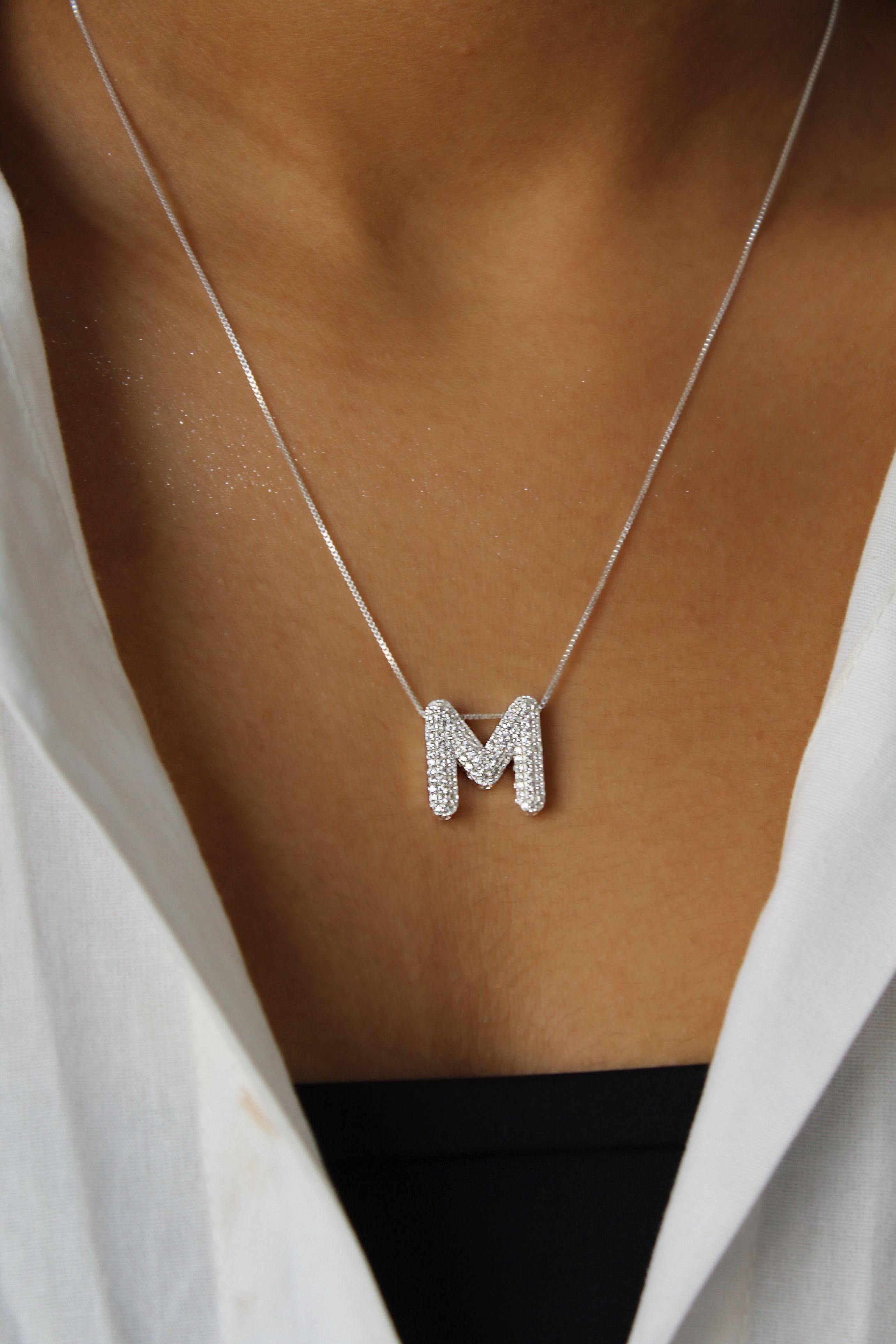 Comprar COLAR INICIAL CRAVEJADO PAVÊ - Madagi Pratas | Joias em Prata ...