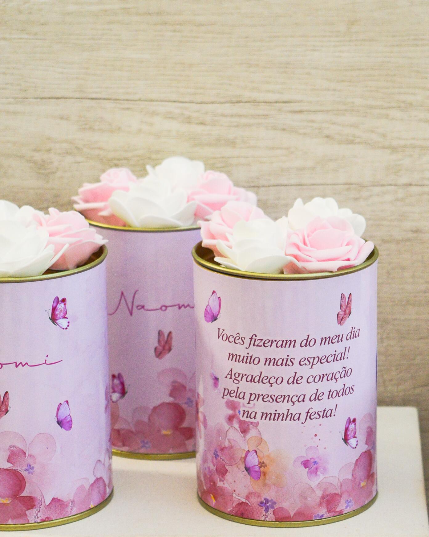 Comprar Lata grande com flores na tampa - R$21,49