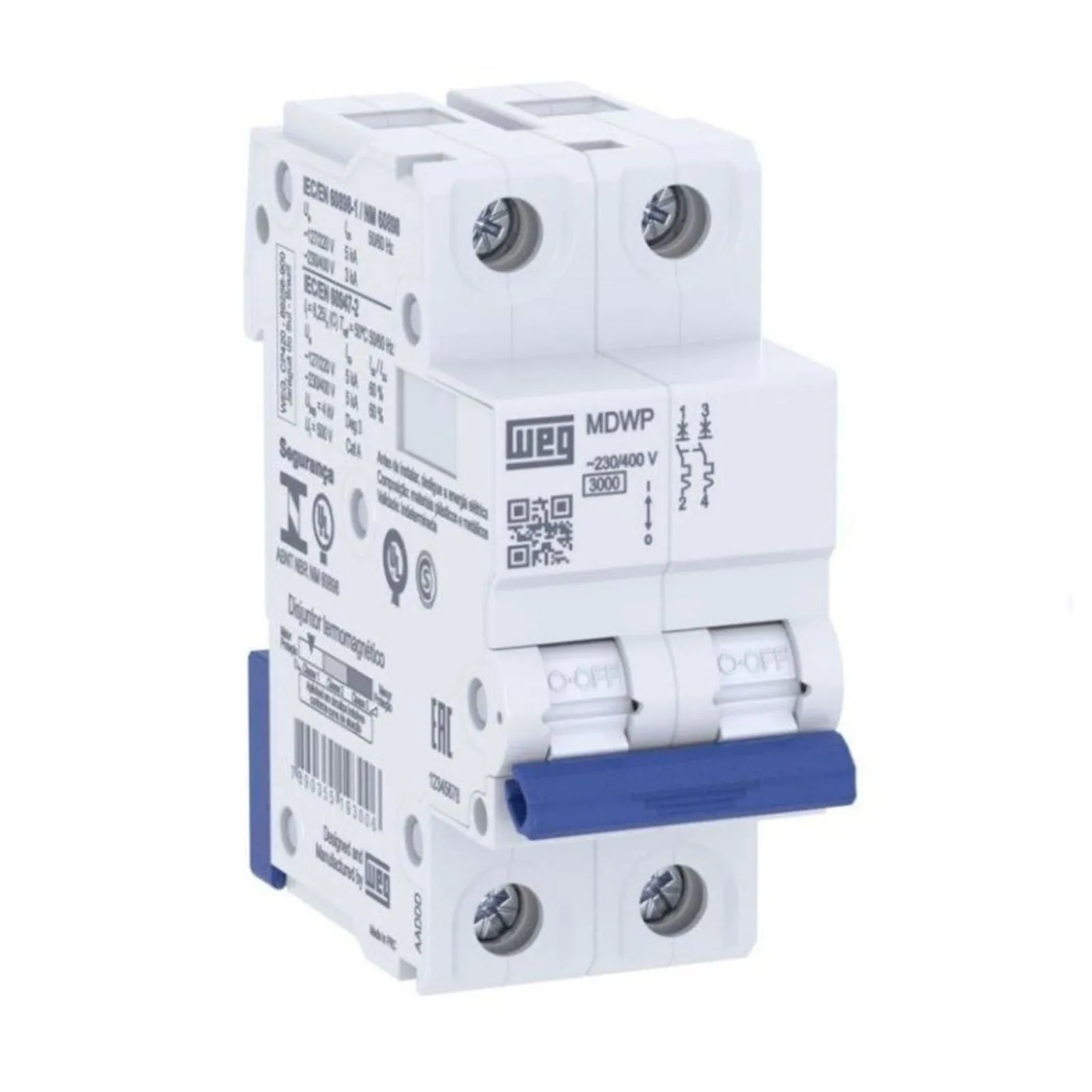 Comprar Disjuntor Mini Bipolar MDWP Din Curva C 16A 3KA WEG - a partir de R$46,56 - VAUBAN