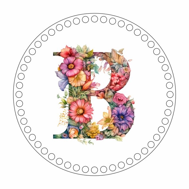 Comprar Base MDF Fio de Malha Crochê Estampada Alfabeto Floral - Letra ...