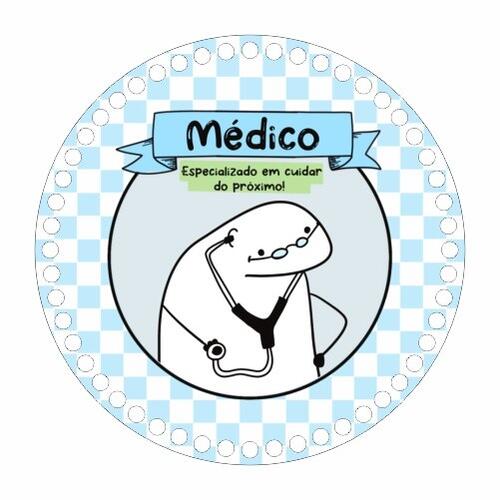 Comprar Base MDF Fio de Malha Crochê Redonda Profissões Flork Médico ...