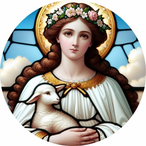 Comprar Santa Inês - Arte Estilo Vitral - de R$2,25 a R$80,91 - Ideia ...