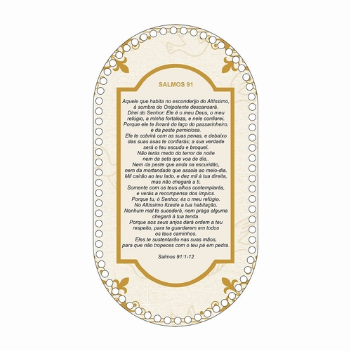 Comprar Oração Salmos 91 - Base MDF Fio de Malha Crochê Mateira Base ...