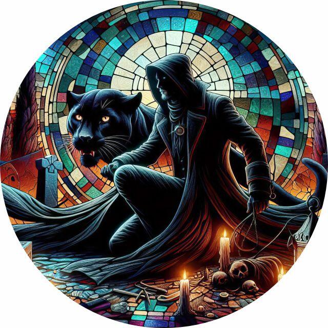Comprar Exu Pantera Negra - Arte Estilo Vitral - de R$2,94 a R$38,47