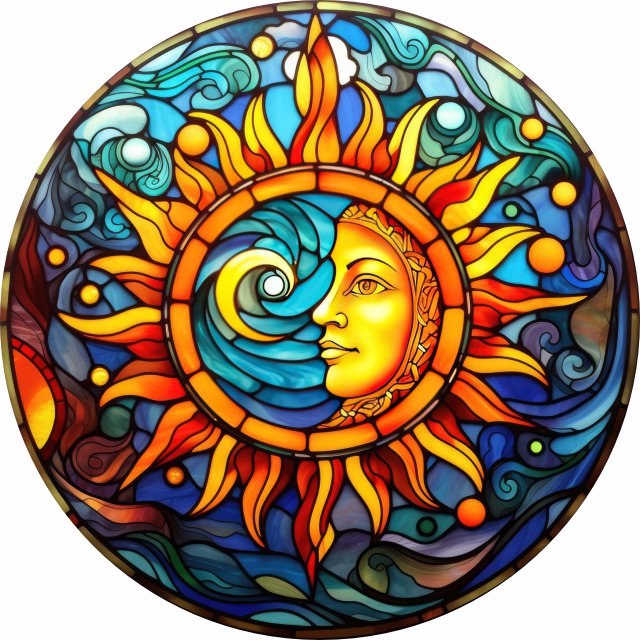 Comprar Sol e Lua Mod3 - Arte Estilo Vitral - de R$2,79 a R$36,45 ...