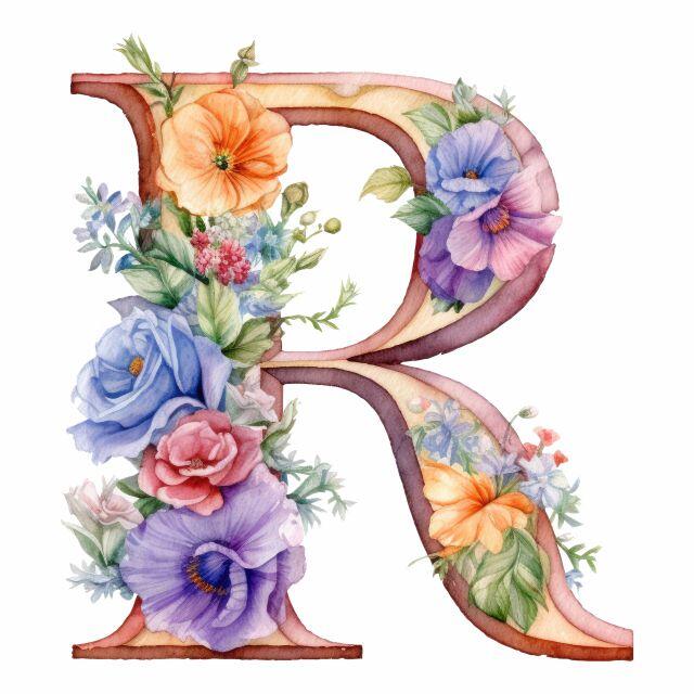 Comprar Letra R - Alfabeto Floral - de R$2,25 a R$36,45 - Ideia Laser ...