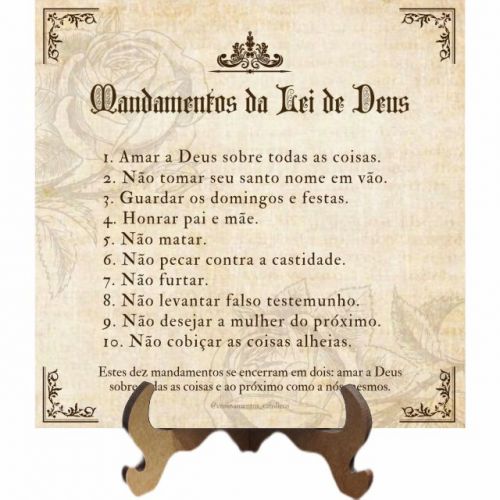 Comprar Mini Quadro Os Dez Mandamentos - Versão Católica - de R$2,79 a ...