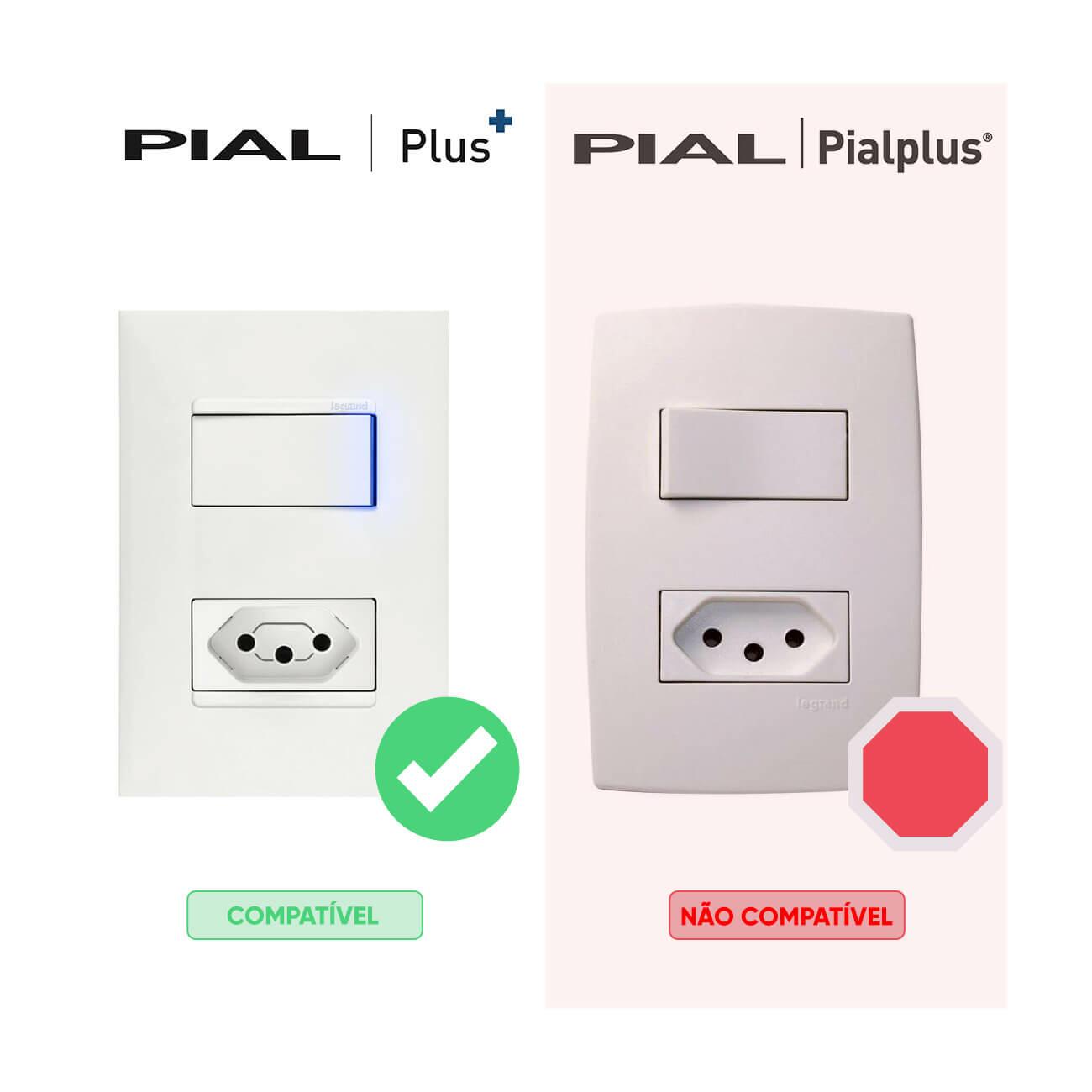 Conjunto 4x2 PIAL Plus+ Interruptor Paralelo Branco Legrand - a partir ...