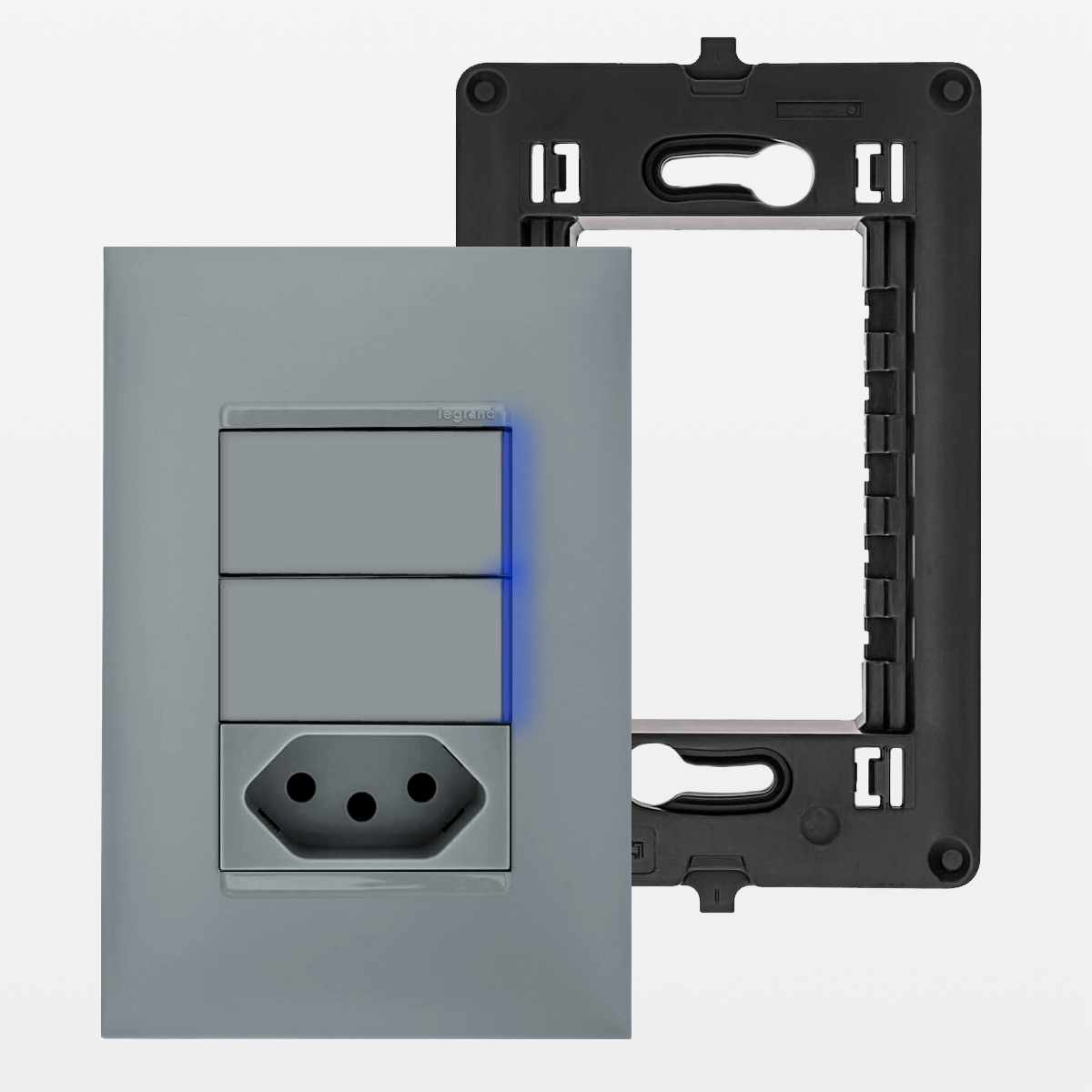 Conjunto 4x2 Interruptor + Tomada 10A PIAL Plus+ Legrand - a partir de ...