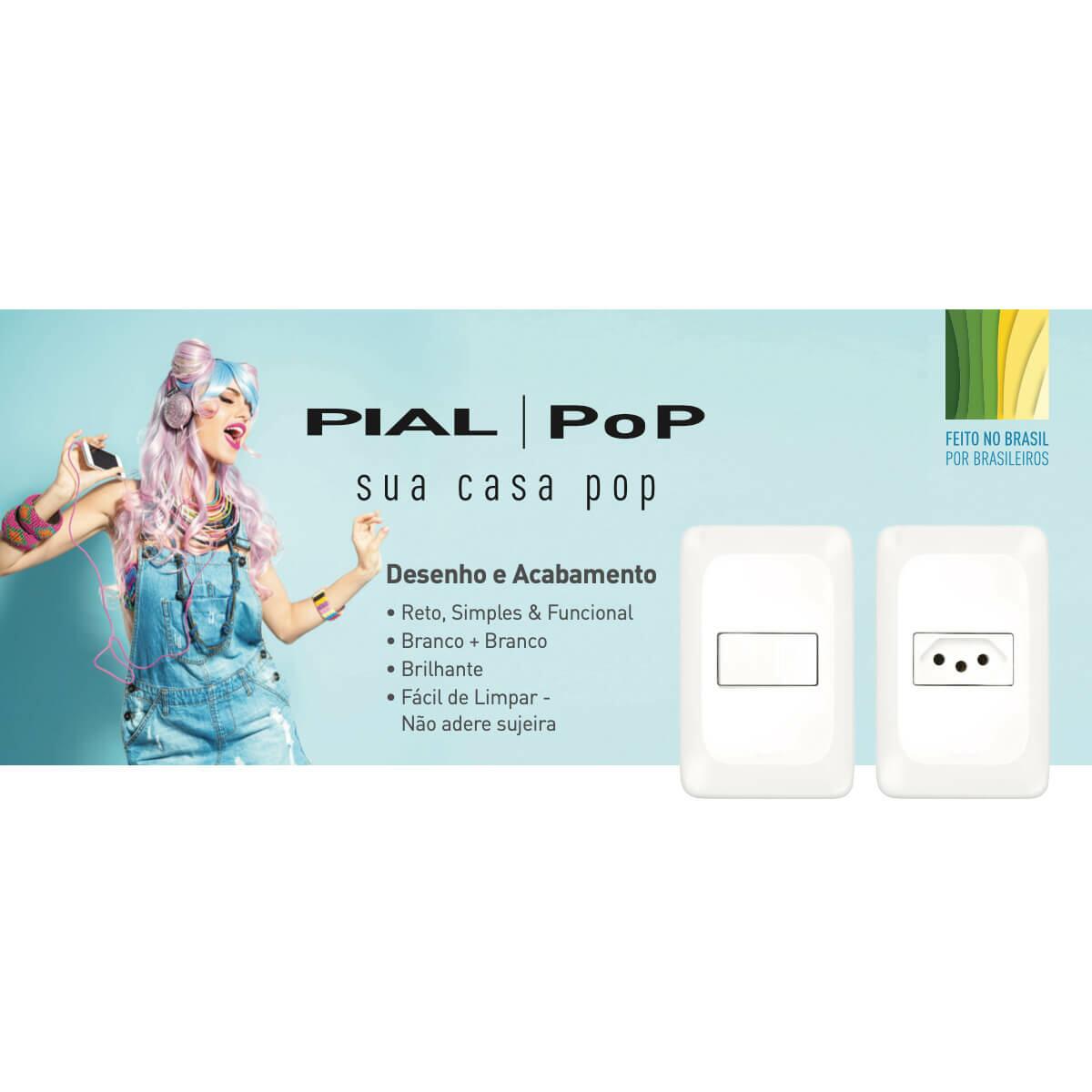 Conjunto 4x2 Pial Pop c/ 3 Tomadas 10A Branco Legrand - a partir de R$21,27