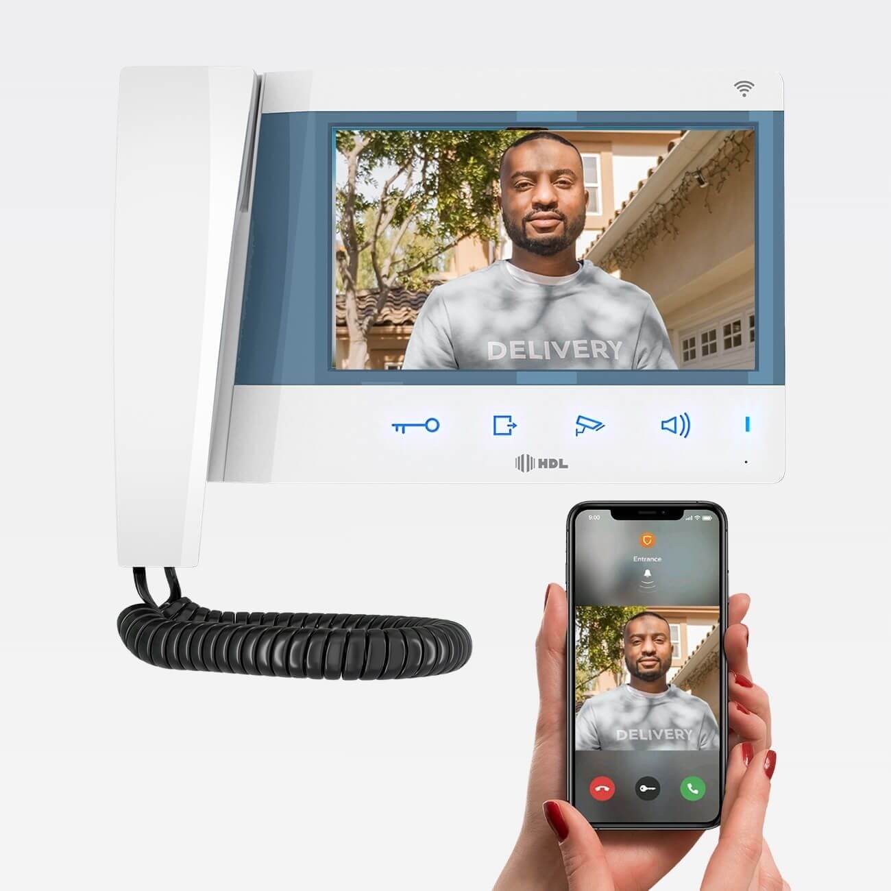 Kit Vídeo Porteiro WiFi Connect HDL + C90 Mini