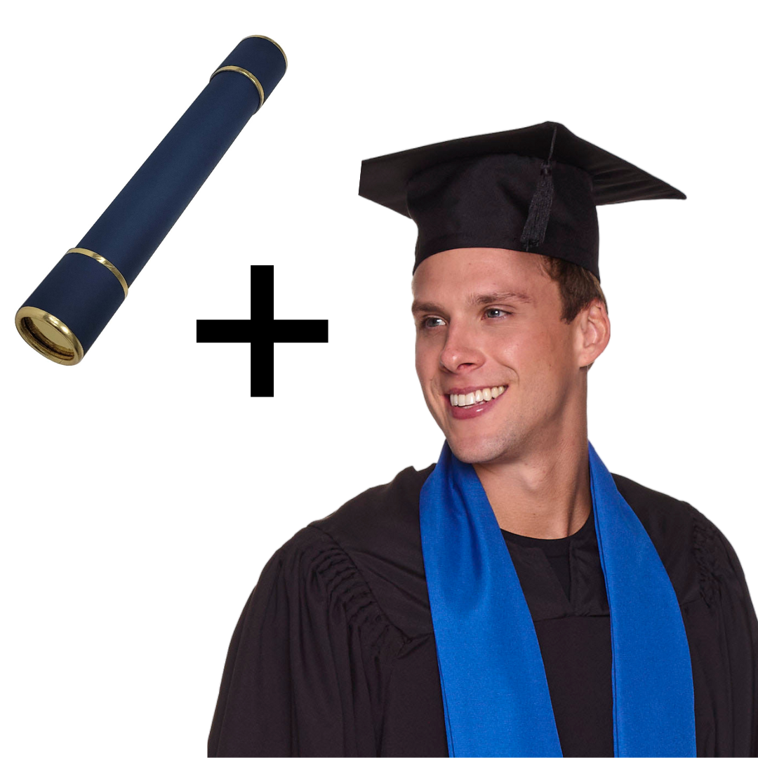 Comprar Capelo + Canudo de Formatura Azul Marinho - Kit