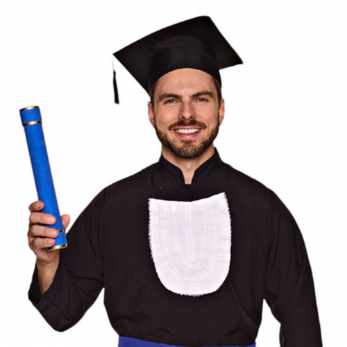 Comprar Capelo + Canudo de Formatura Azul Royal - Kit