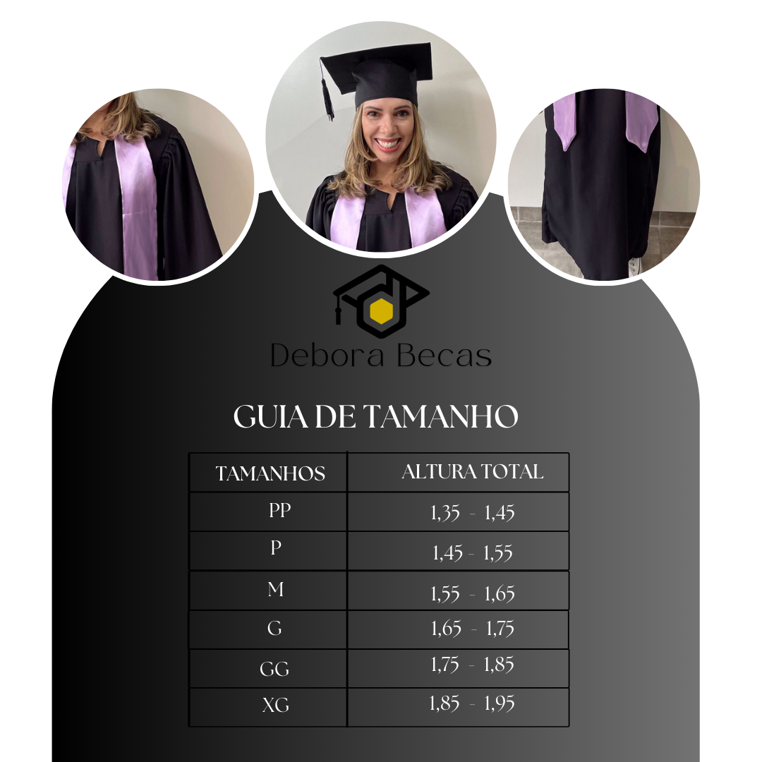 Comprar Beca de Formatura com Faixa Lilás - a partir de R$173,90 - Debora becas