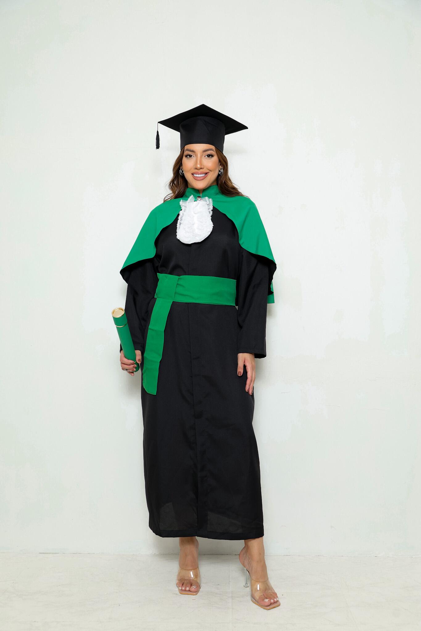 Comprar Beca de Formatura Tradicional com Pelerine Faixa Verde - a ...