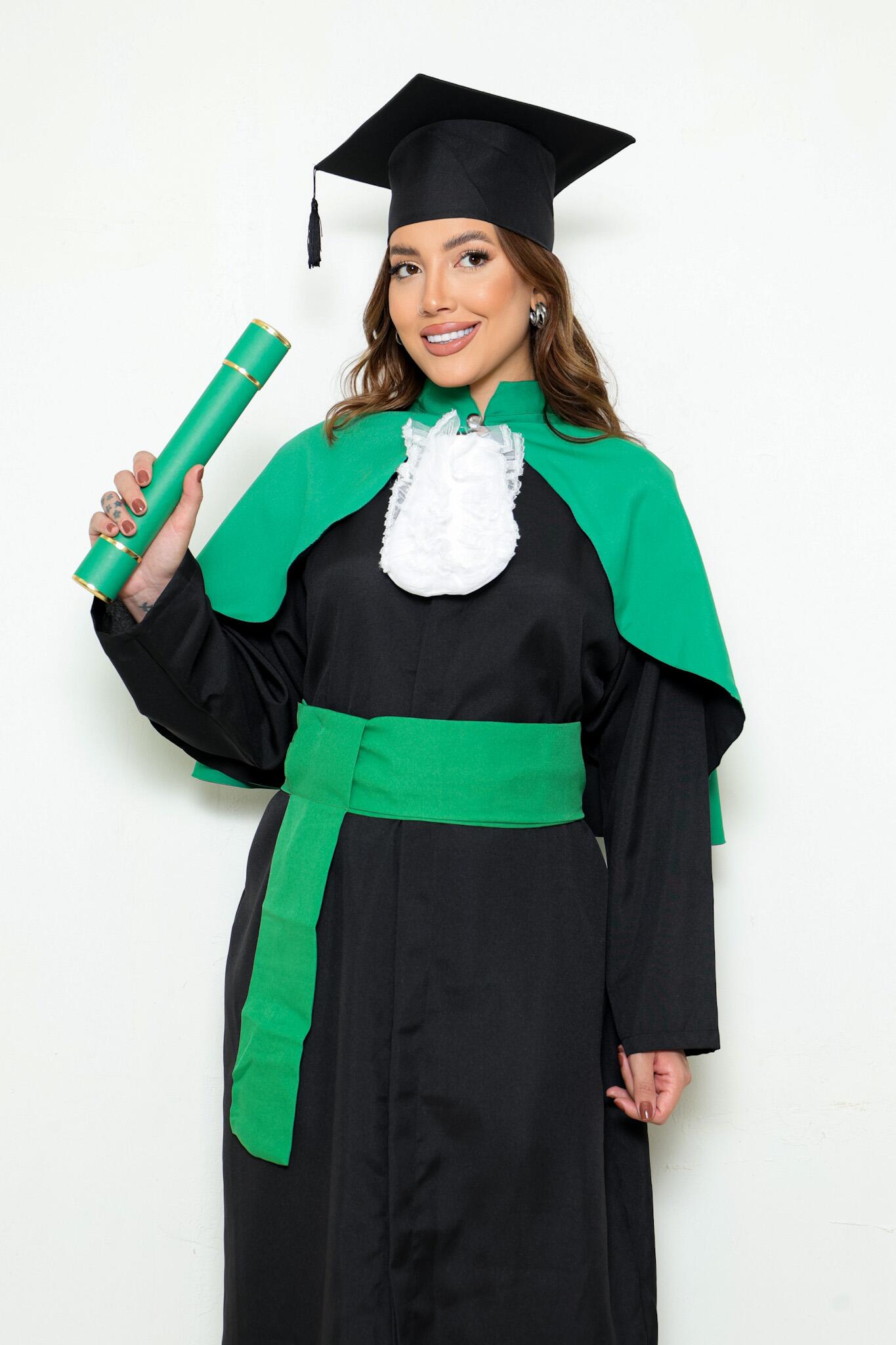 Comprar Beca de Formatura Tradicional com Pelerine Faixa Verde - a ...