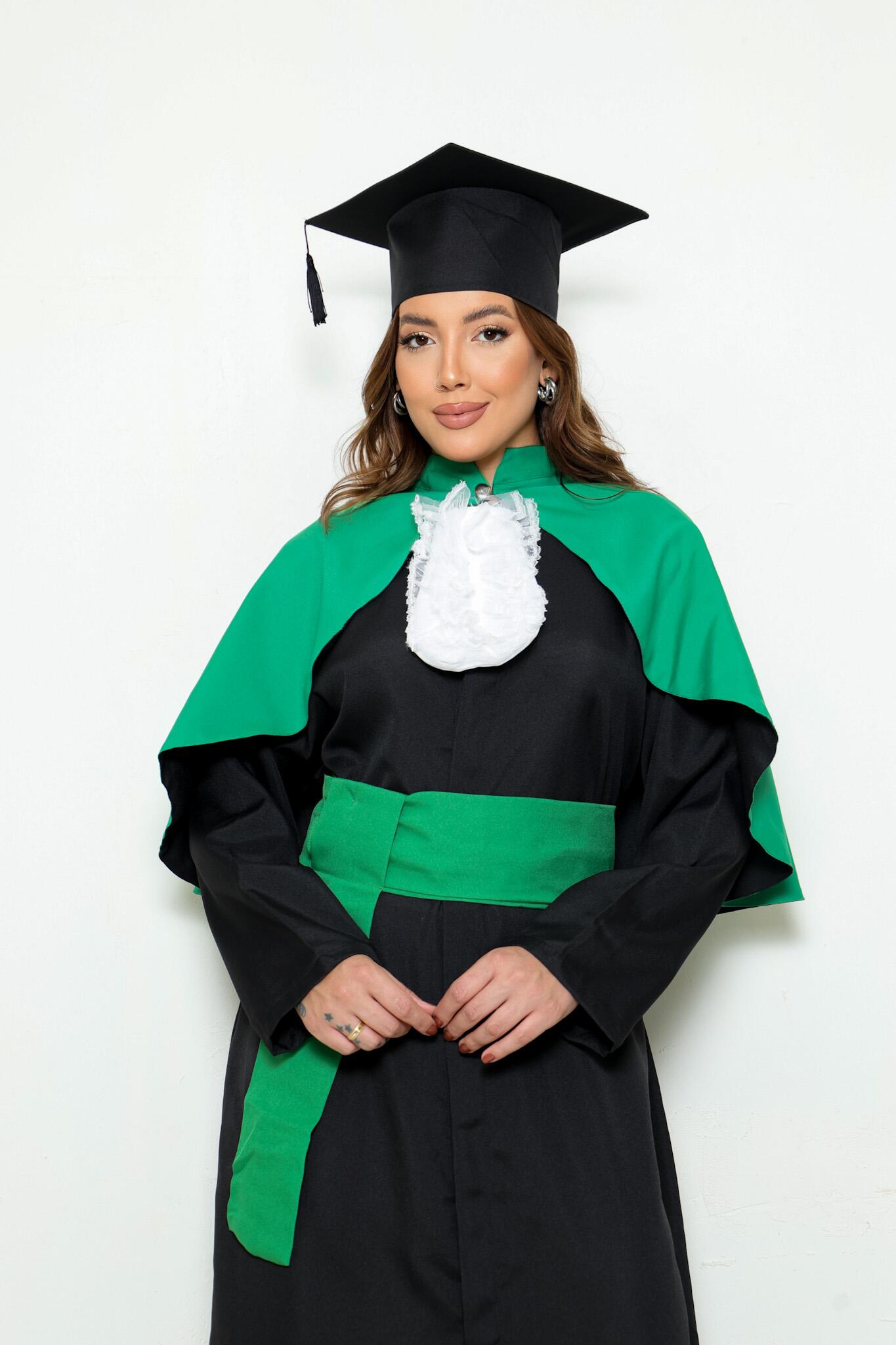 Comprar Beca de Formatura Tradicional com Pelerine Faixa Verde - a ...